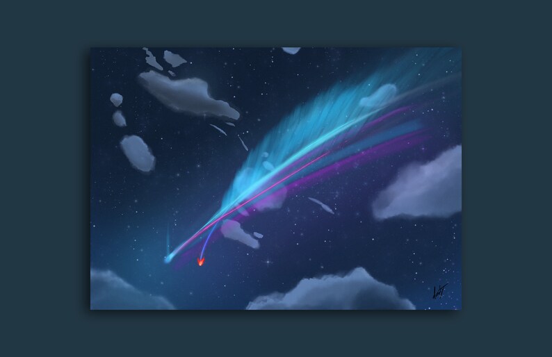 Kimi no na wa Meteors anime art your name - Etsy España