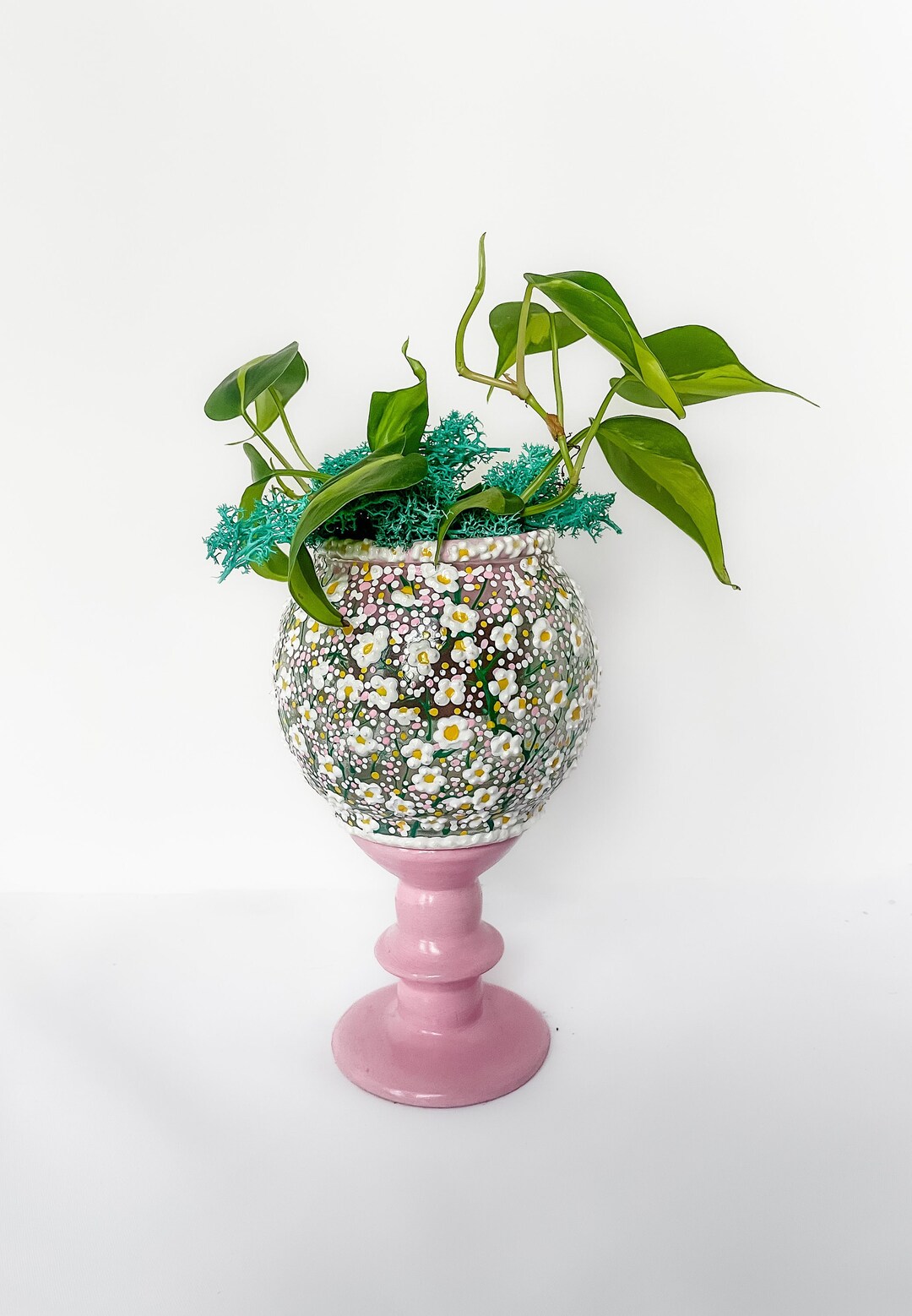 Pretty Pink Daisy Tower Terrarium or Self Watering Planter - Etsy