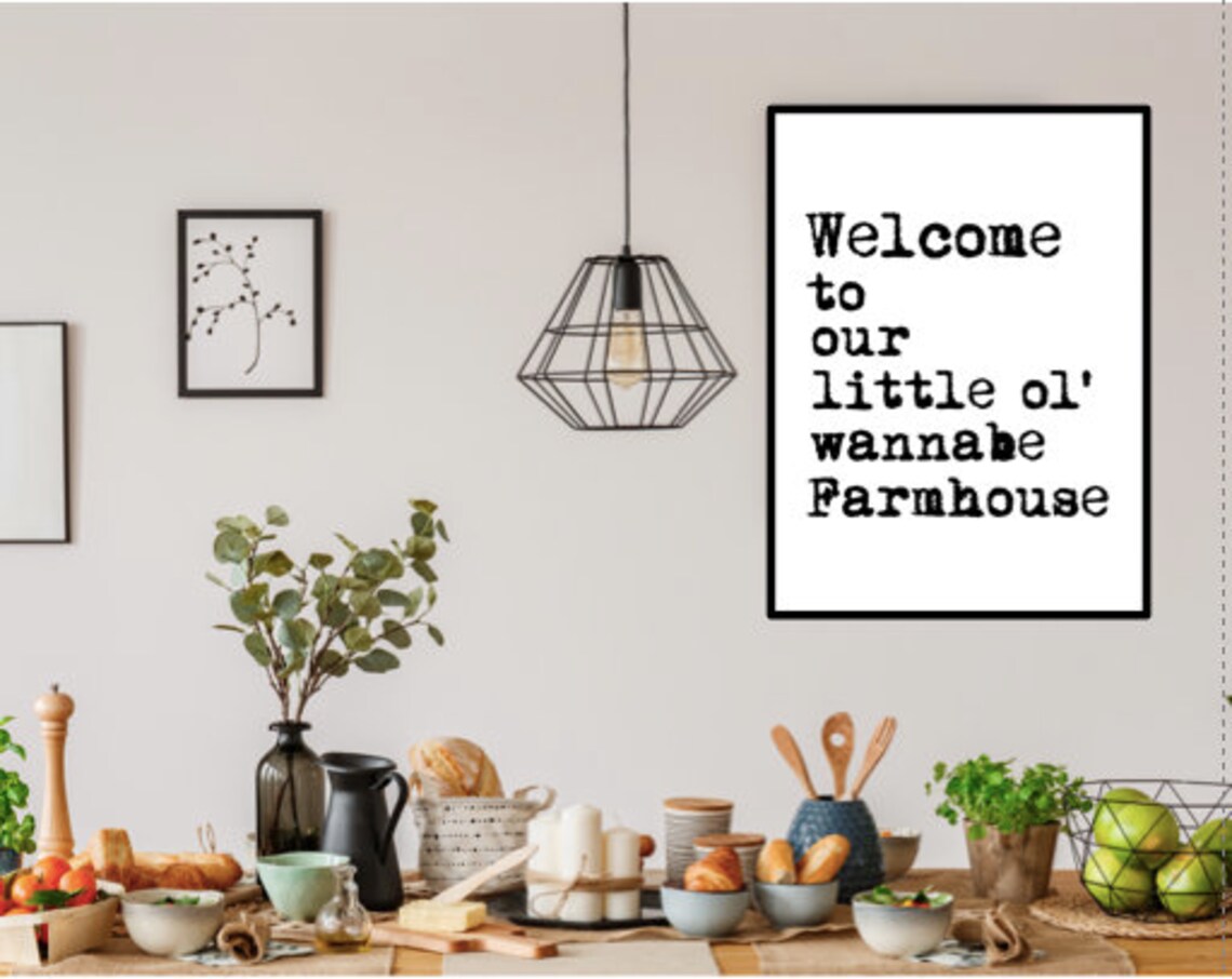 Farmhouse Printable Farmhouse Wall Decor • Black and White Typography ...
