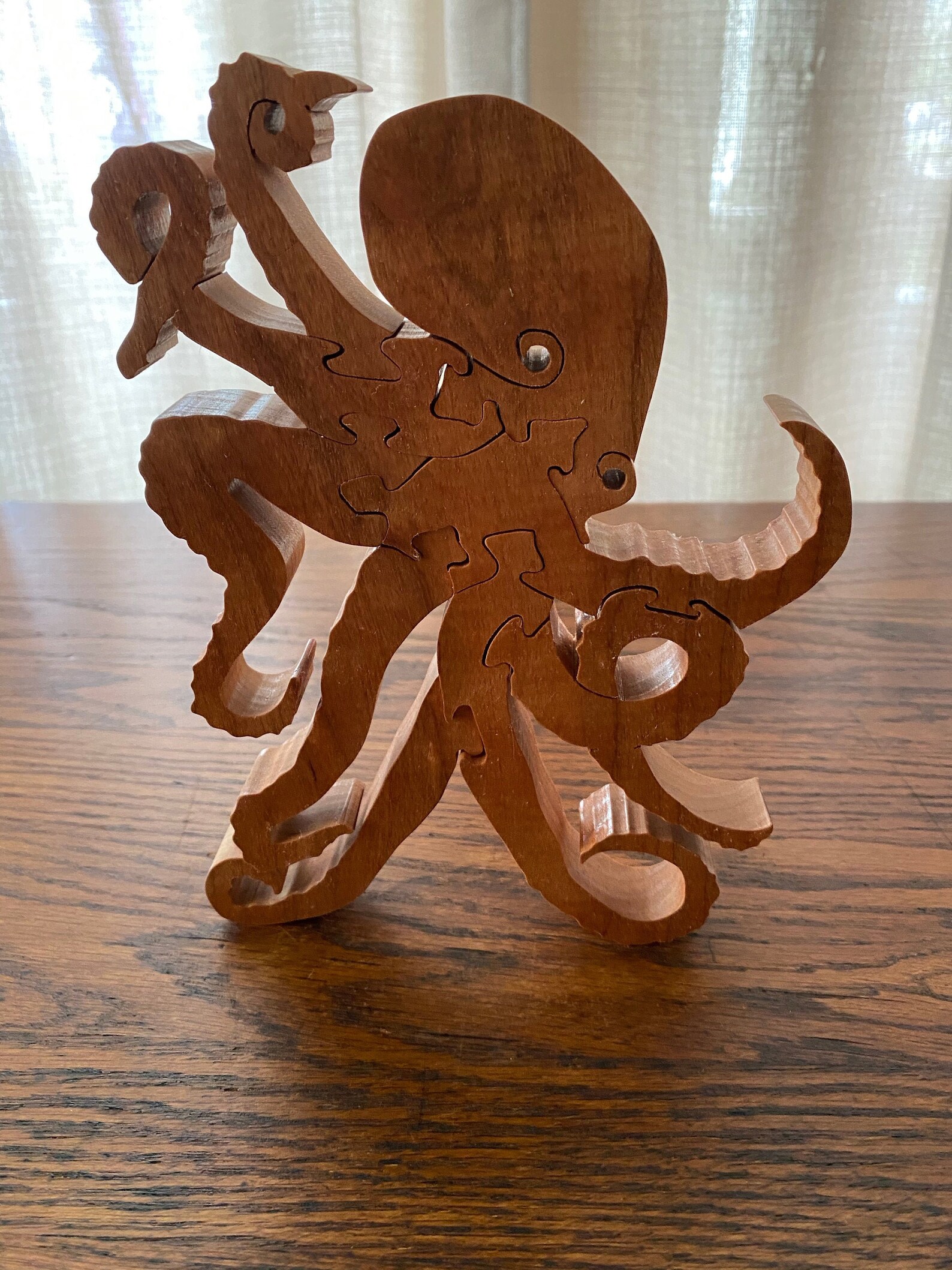 Octopus Wood Puzzle: Cherry Wood, Free Standing Puzzle, Adult, Puzzle ...