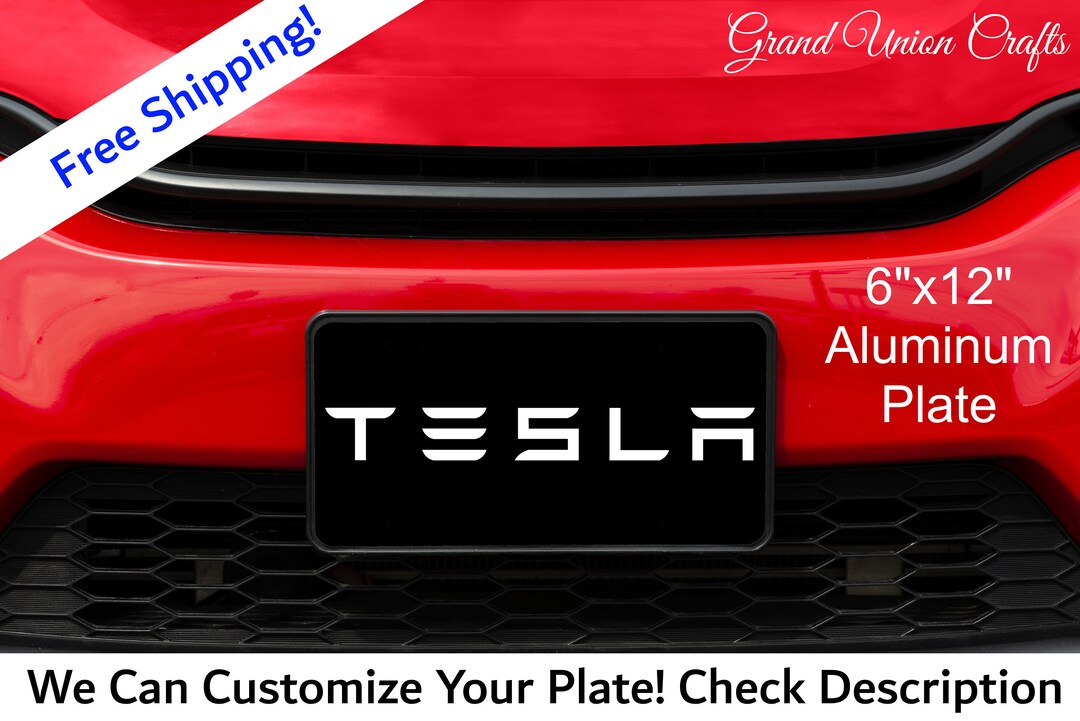 Tesla Logo Aluminum License Plate - Etsy
