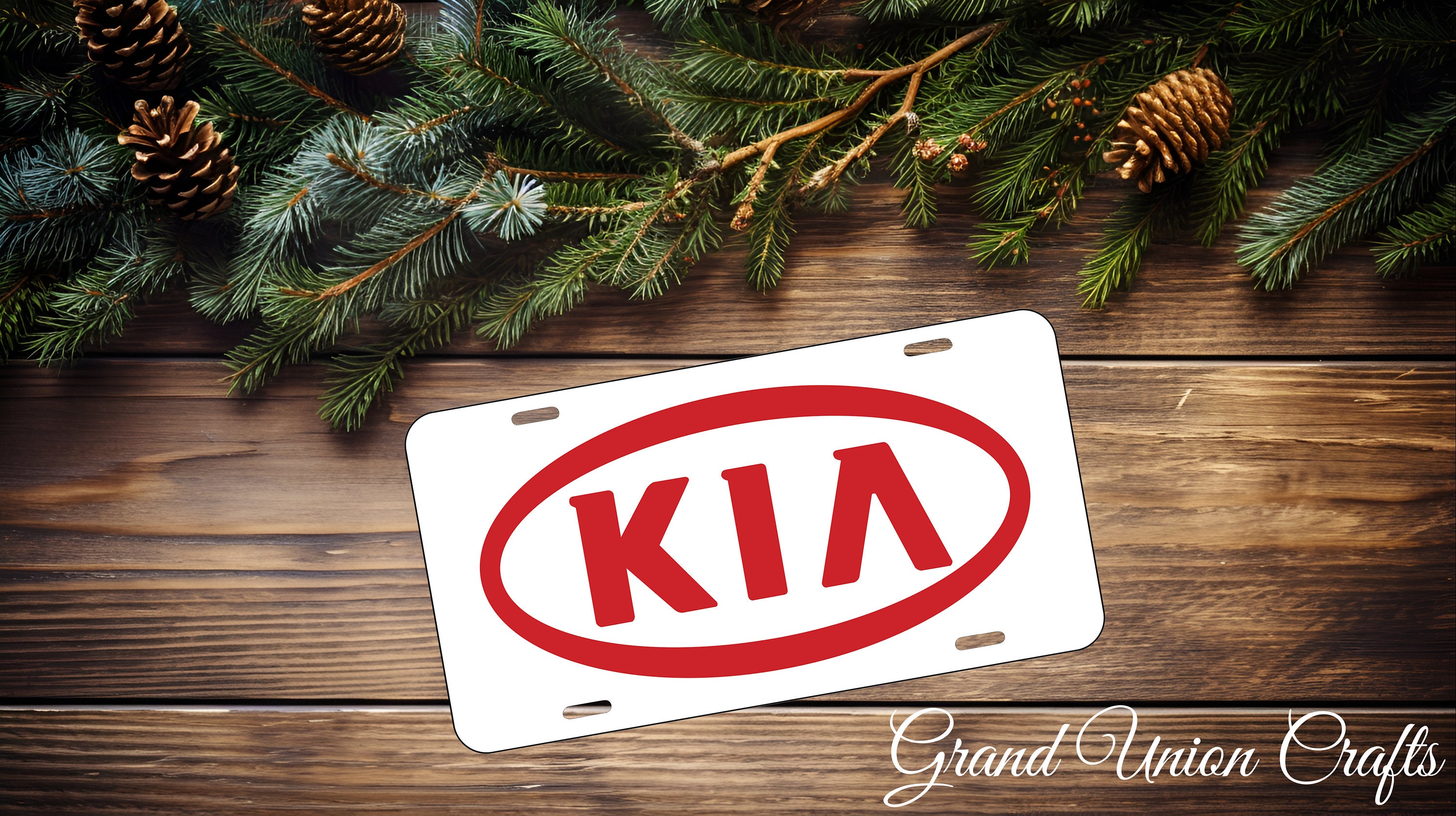 Kia Logo Aluminum License Plate Old Logo Emblem - Etsy