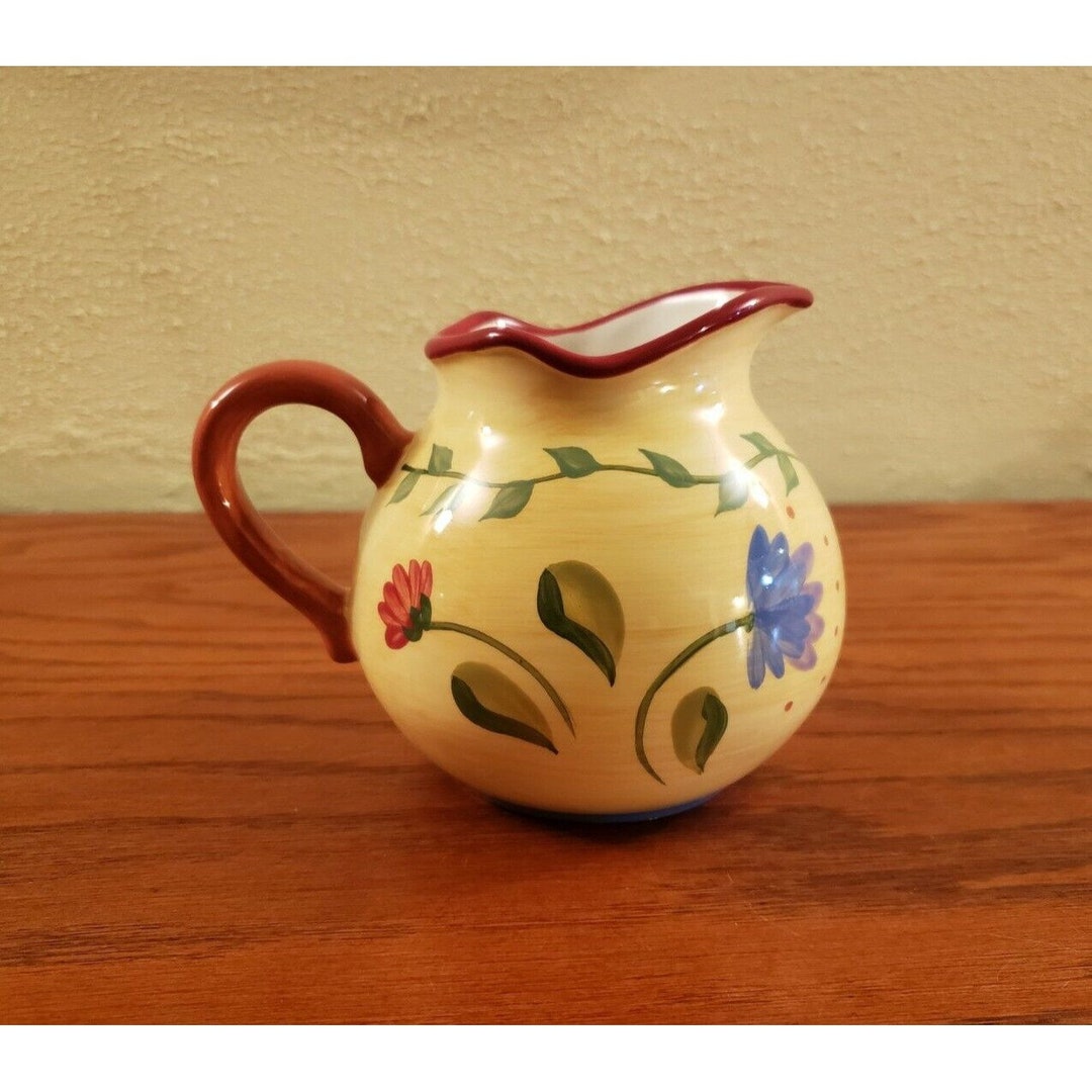 Pfaltzgraff Napoli Creamer Pitcher Hand Painted Yellow Floral Retired ...