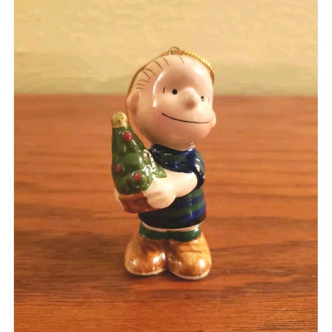 Peanuts Ornament Linus With Tree Vintage 1960s Porcelain - Etsy