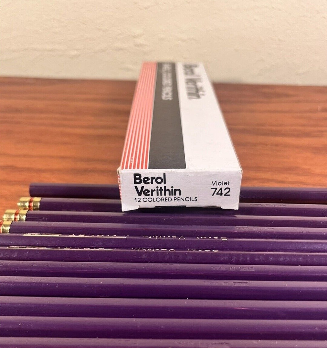 Vintage Berol Verithin Pencil Violet 742 Full Set High Grade Art Color ...
