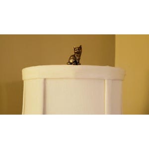 Cat Kitten Lamp Finial Shade Topper Ornate Retro Antique Brass 2" Set ...