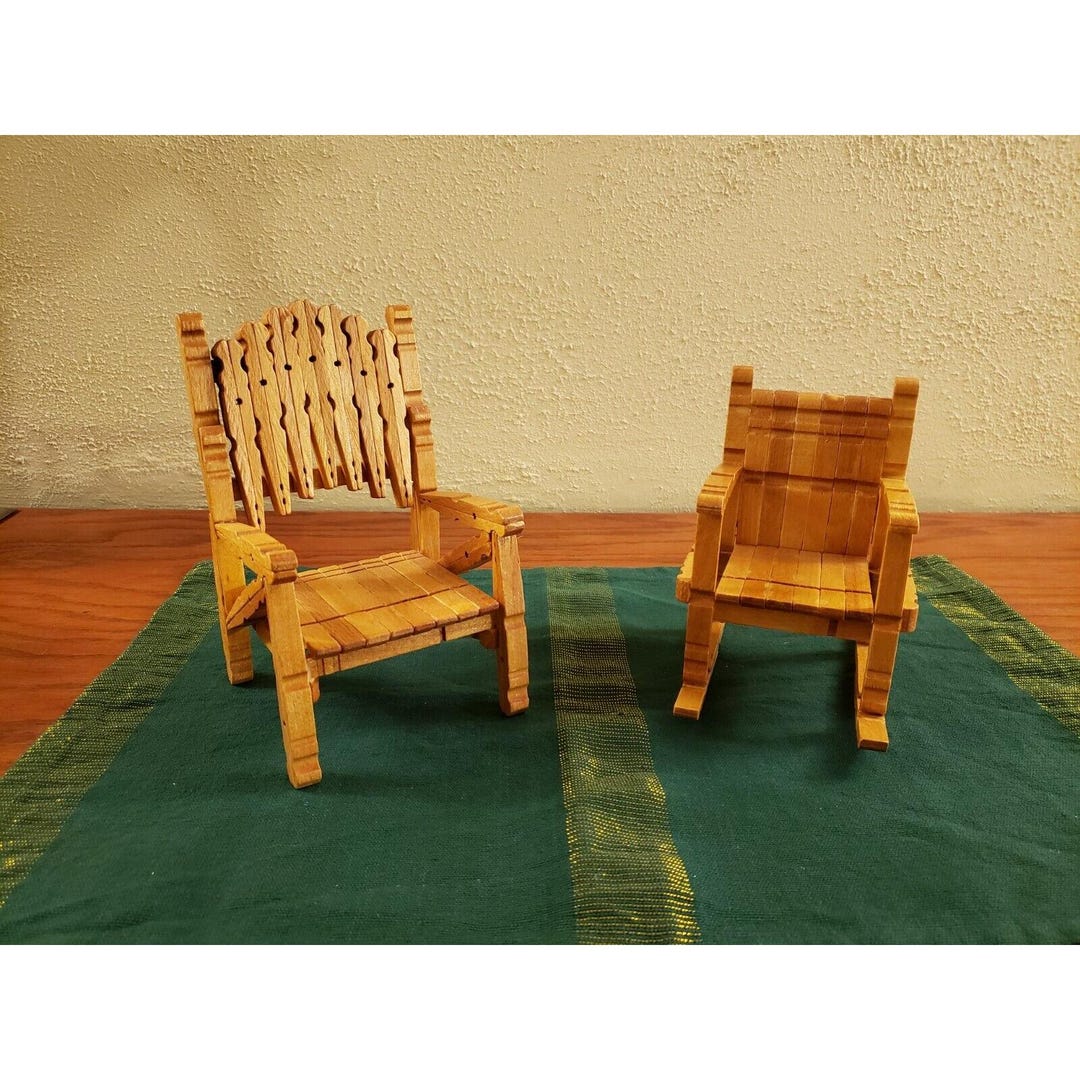 Fashion Doll Size Barbie Furniture Set Chair & Rocking Chair Hand ...