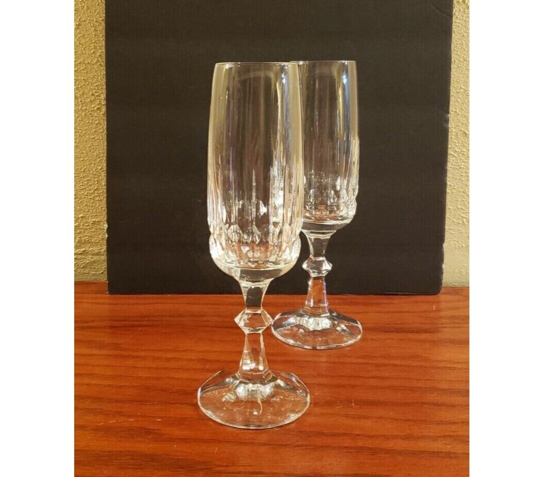 Vintage Set 2 Schott - Zweisel Lead Crystal Cut Tango Champagne Flutes ...