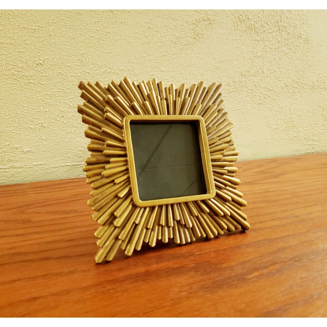 Mid Century Modern Gold Sunburst Frame Photo Picture Art Square - Etsy
