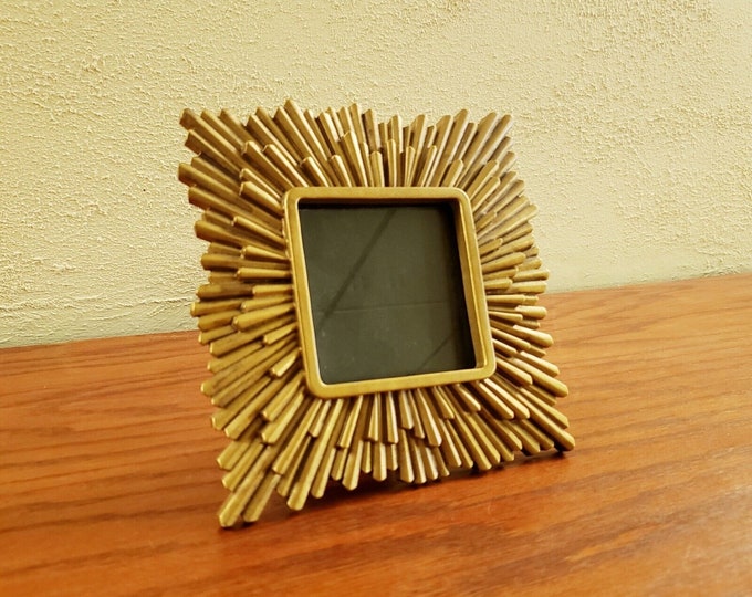Mid Century Modern Gold Sunburst Frame Photo Picture Art Square - Etsy
