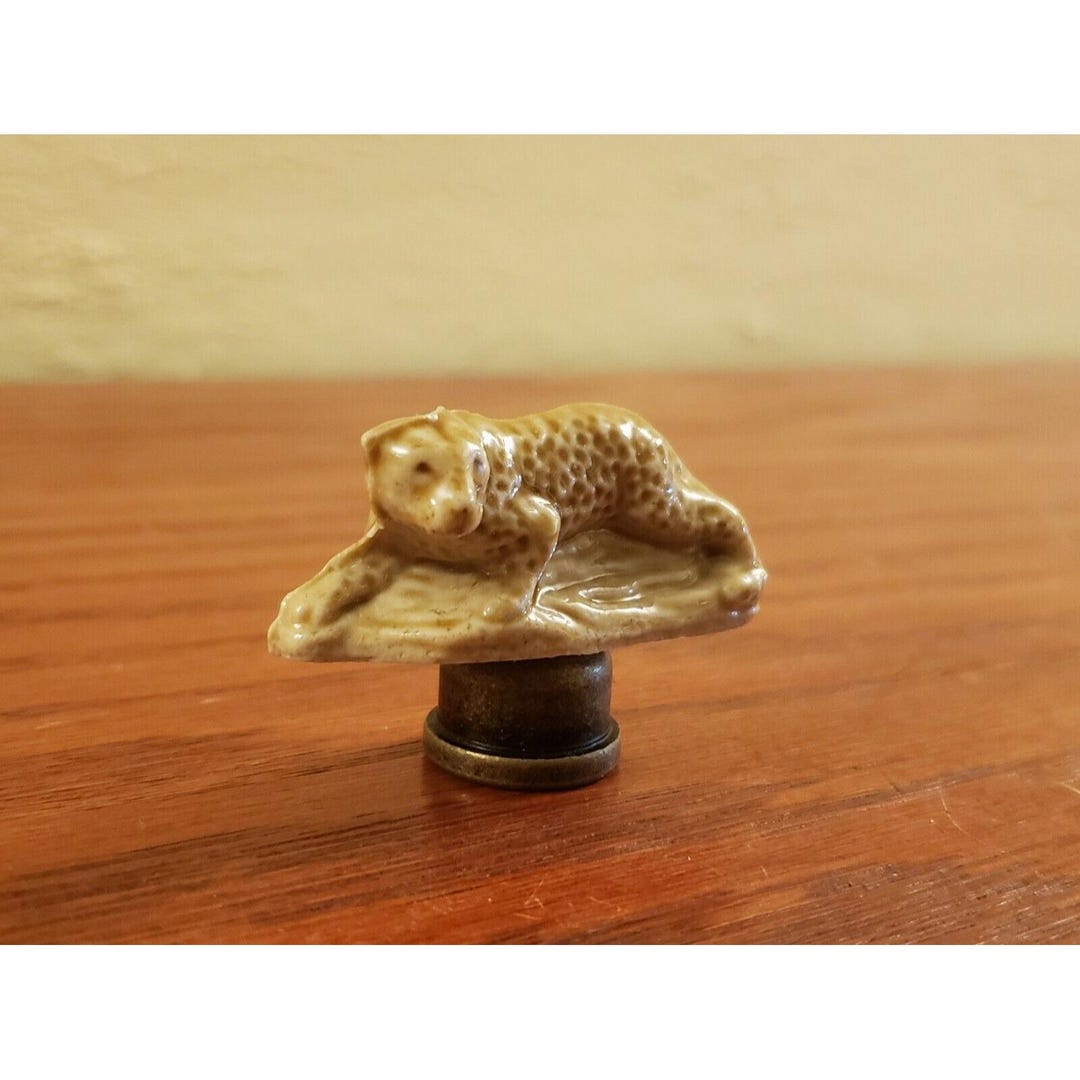 African Leopard Lamp Finial Topper Vintage Ceramic Safari England 2 Big ...