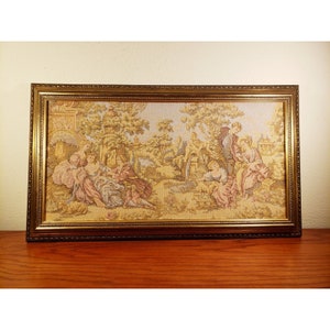 Antique French Tapestry Handmade Versailles Victorian Garden Romance ...