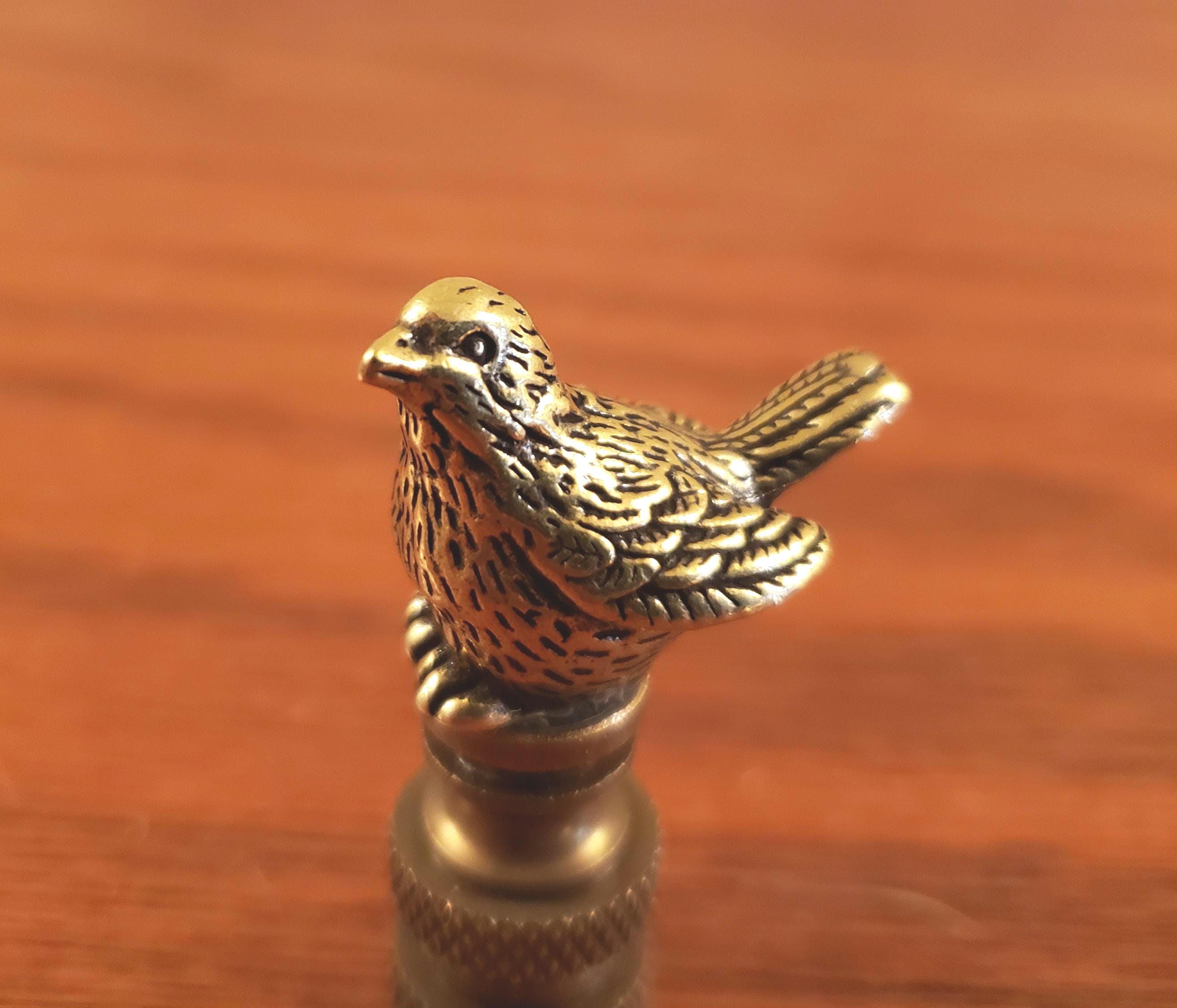 Bird Lamp Finial Shade Topper Brass Retro Bird Lover Farmhouse Small 1. ...