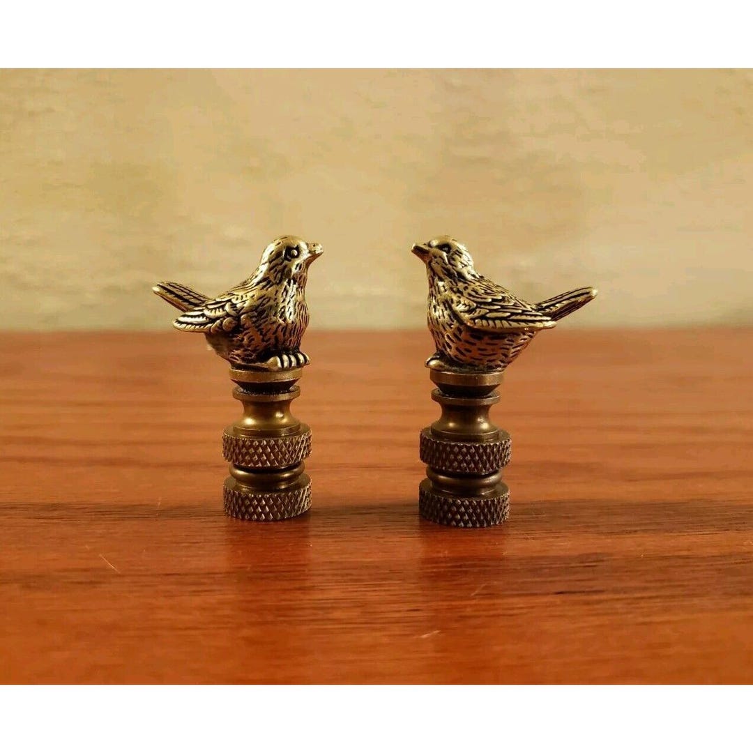 Bird Lamp Finial Shade Topper Brass Retro Bird Lover Farmhouse 1.75 ...