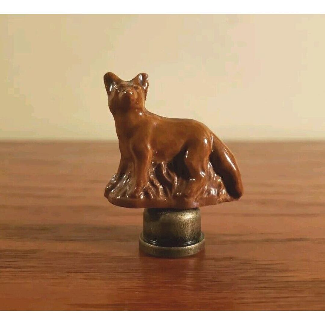 Red Fox Lamp Finial Shade Topper Ceramic England Vintage - Etsy