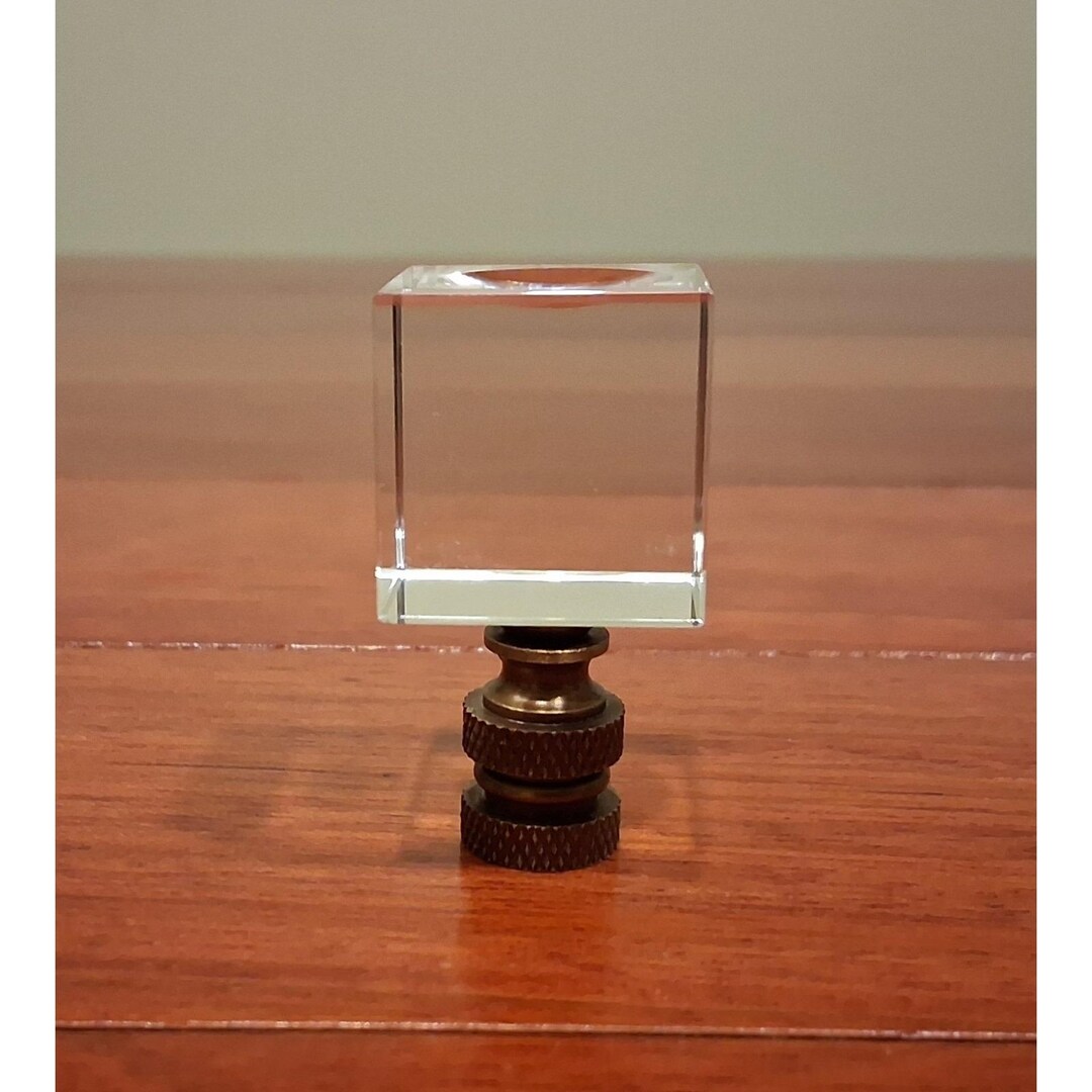 Cube Crystal Lamp Finial Shade Topper Modern Clear Square New - Etsy