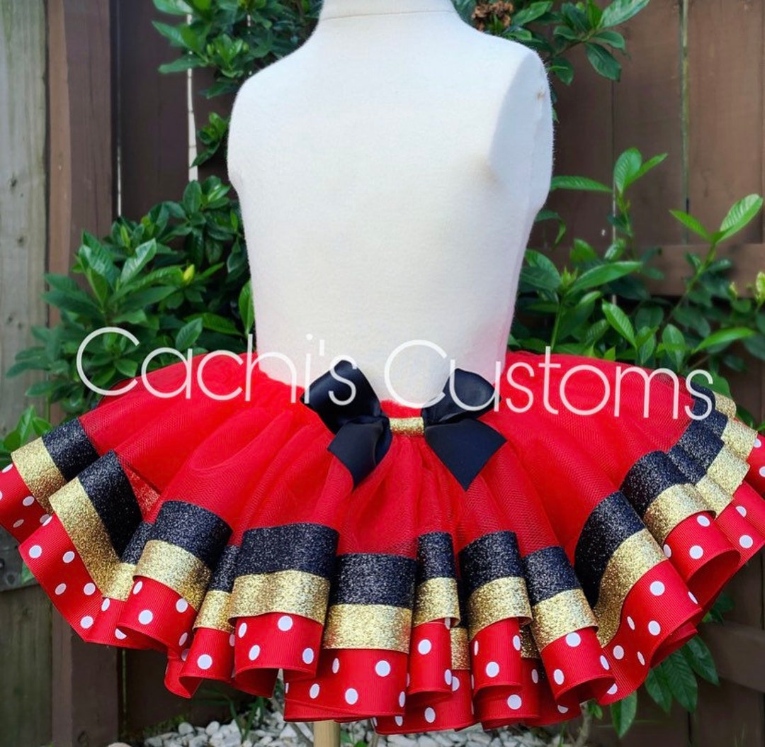 Red Polka Dot Tutu Ribbon Trim Tutu - Etsy