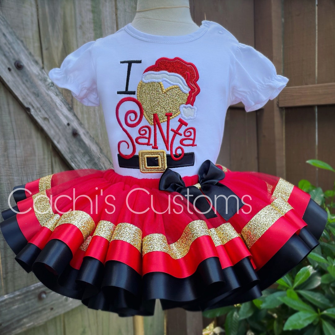 Christmas Tutu Outfit - Santa Girl Outfit - Etsy