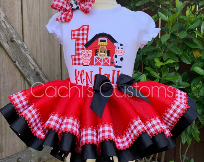 Farm Birthday Outfit Farm Tutu Outfit Girl Barn Animals Birthday - Etsy