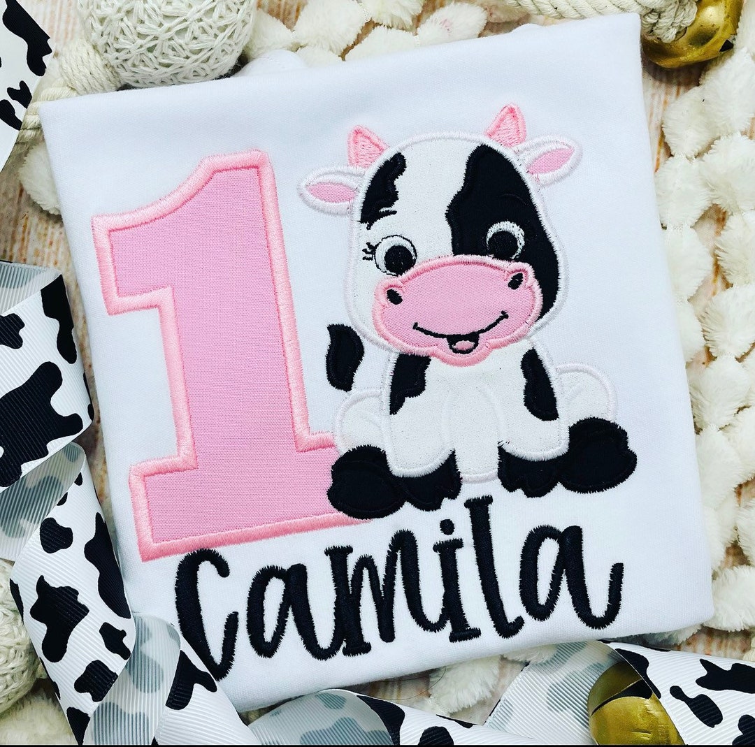 Cow Birthday Shirt | Baby Cow First Birthday Shirt | Farm Birthday - Etsy