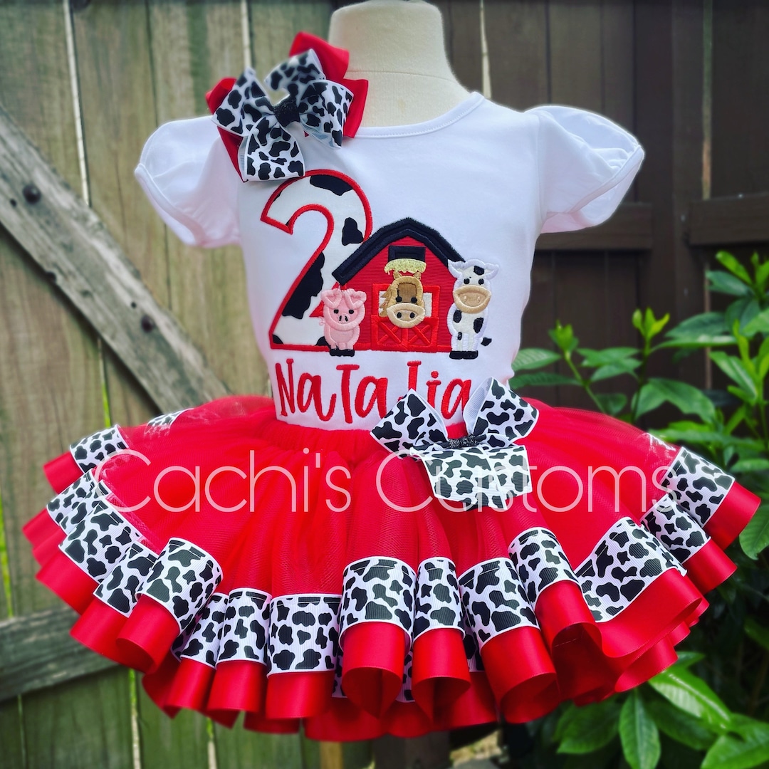Farm Birthday Tutu Outfit | Red Barn Birthday Tutu - Etsy