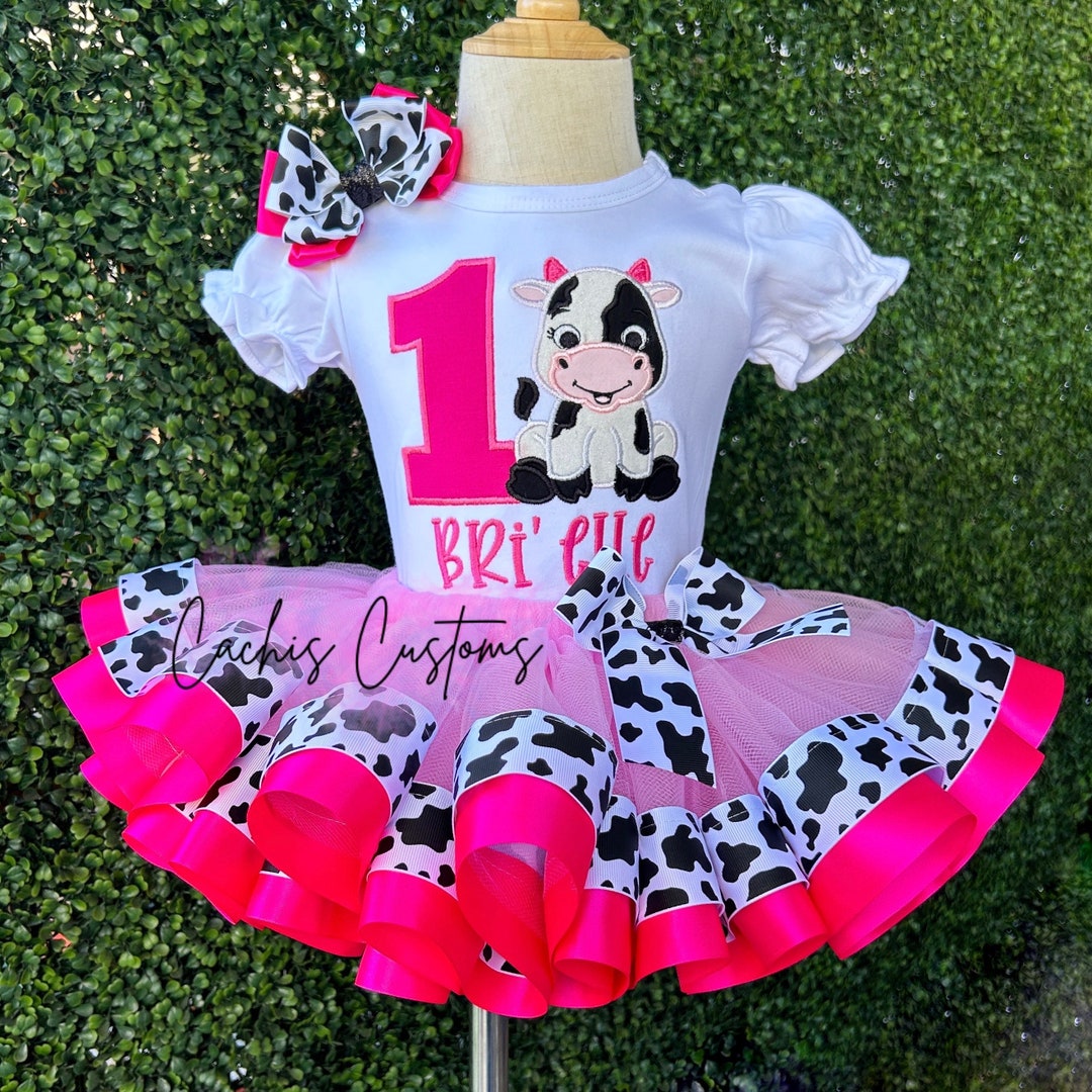 Farm Birthday Outfit - Cow Birthday Tutu - Barnyard Birthday Outfit - Etsy