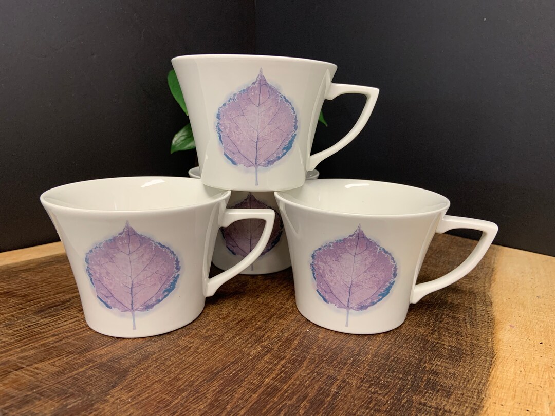 Portmeirion Cups 4 in 'dusk' Pattern no Saucers Designed by Jo Gorman ...