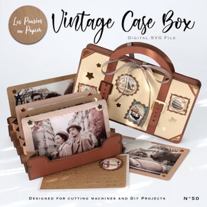 VINTAGE Case Box - 3D SVG | Instant Download | Postcards/6x4 Photo ...