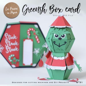 Greensh BOX Card SVG Instant Download Svg Project for Cricut, Scanncut ...