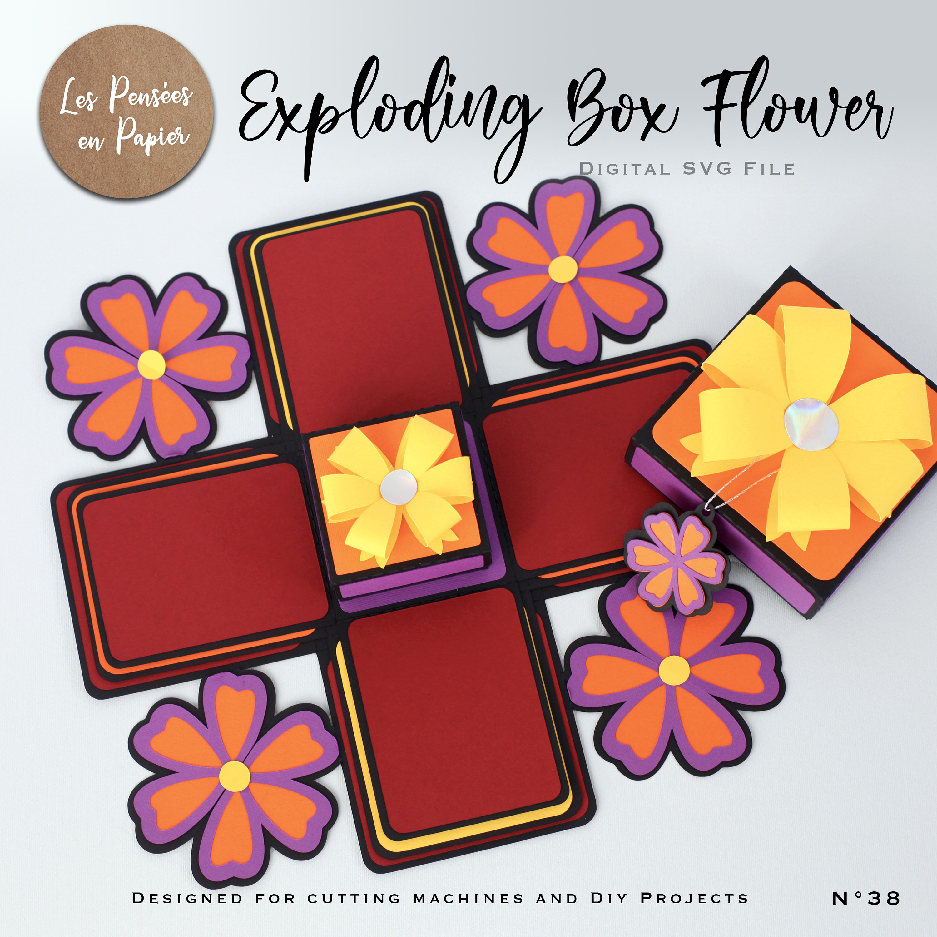 EXPLODING Box FLOWER SVG Classic Collection Instant - Etsy