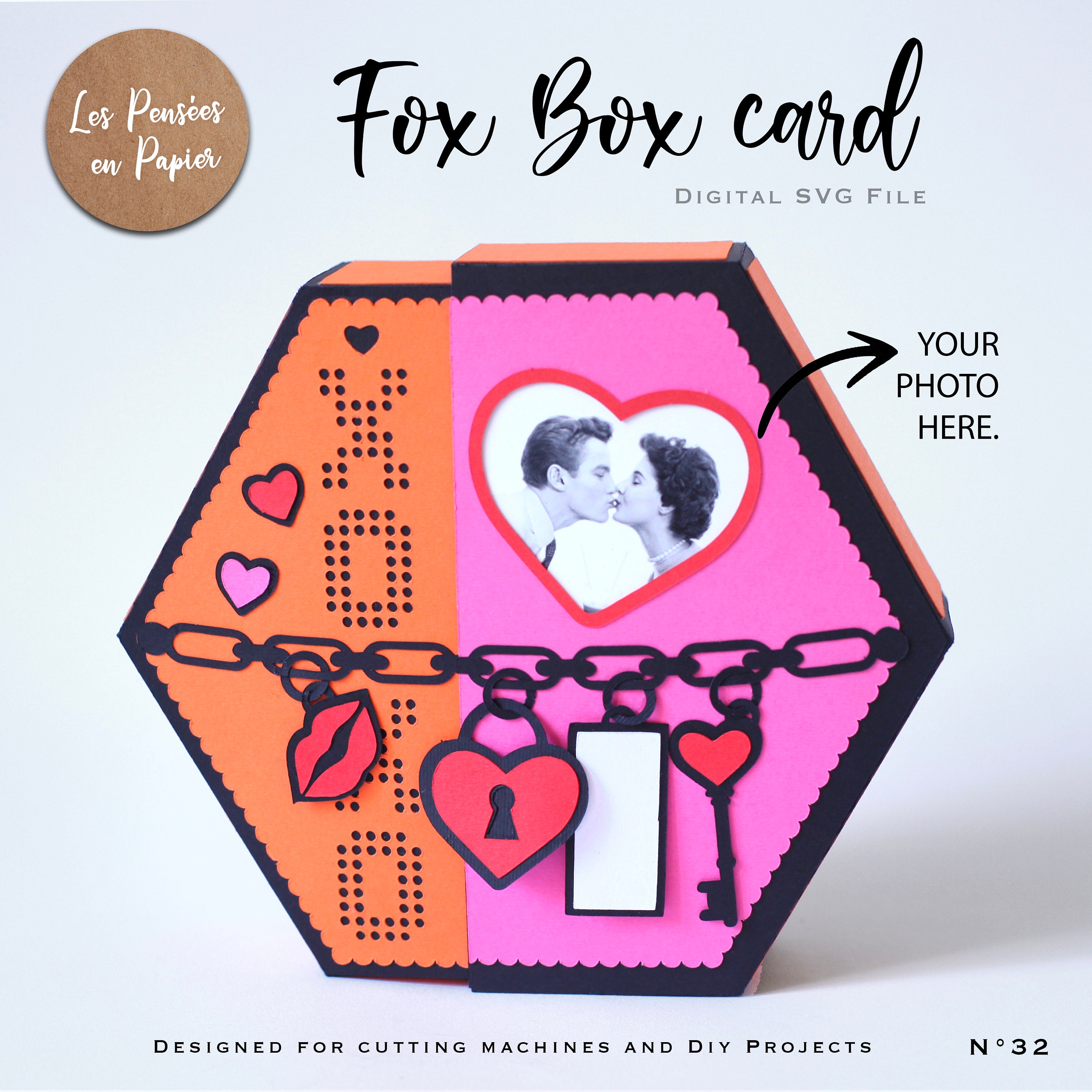 FOX Box Card - 3D SVG | Instant Download | Valentine's Day Pop-up ...