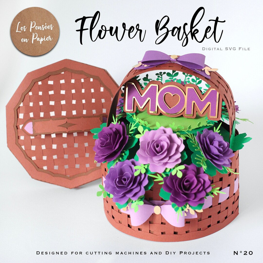 FLOWER Basket - 3D SVG | Instant Download | Mother's Day | Project for ...