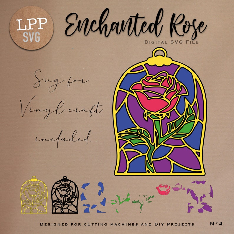 THE ENCHANTED ROSE Svg Template Instant Download Svg - Etsy