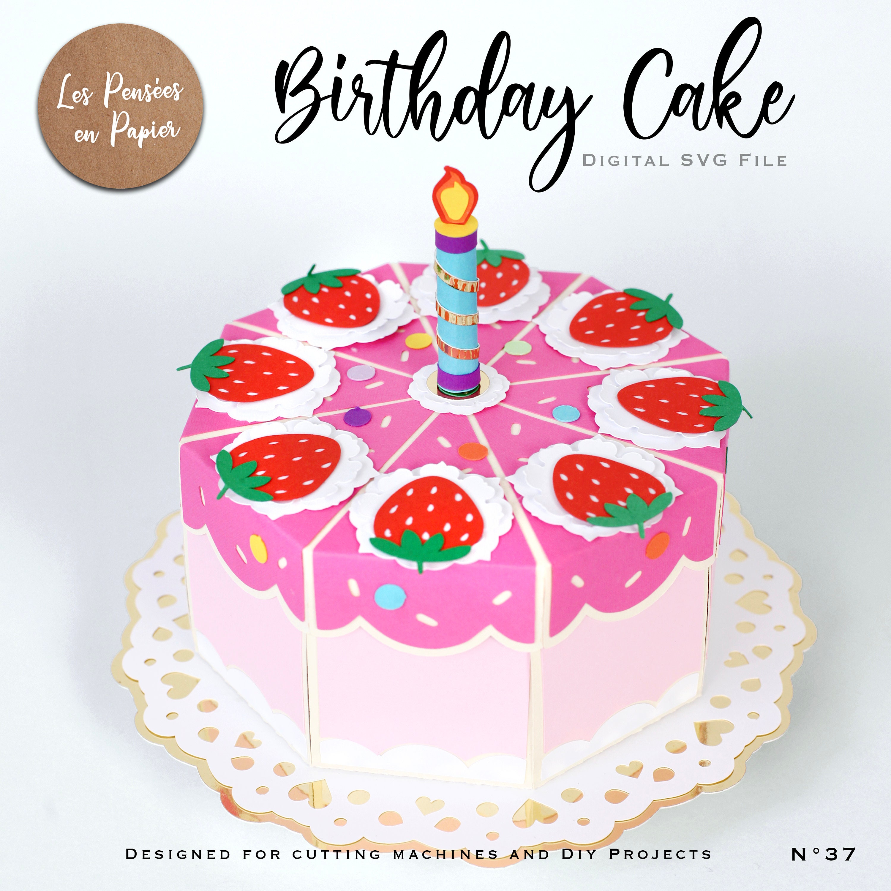 BIRTHDAY CAKE 3D SVG Explosion Box Instant Download | Etsy UK