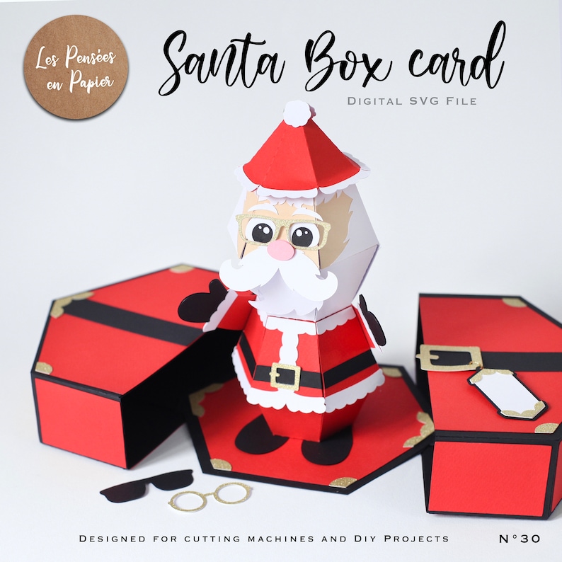 SANTA BOX Card SVG Instant Download Svg Project for - Etsy Hong Kong