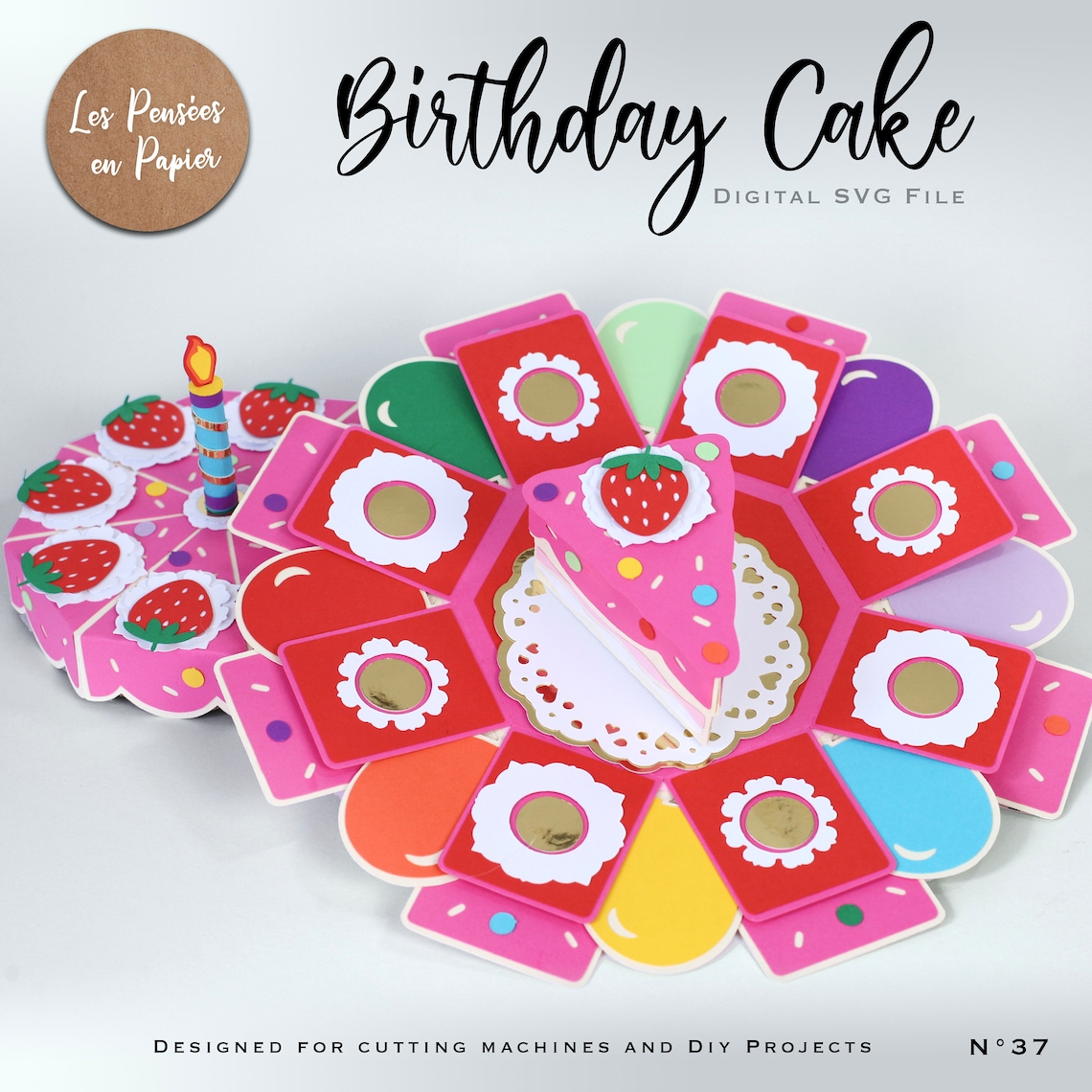 BIRTHDAY CAKE 3D SVG Explosion Box Instant Download | Etsy UK