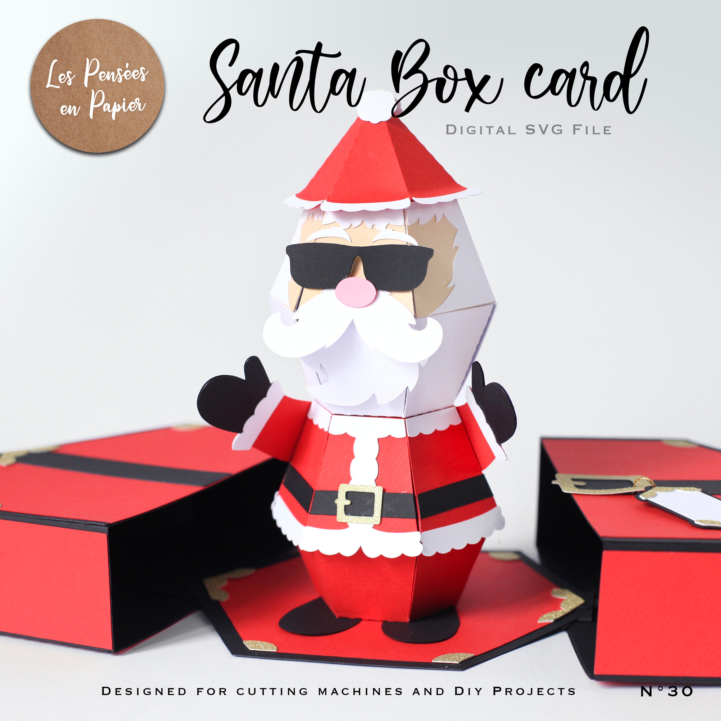 SANTA BOX Card SVG Instant Download Svg Project for | Etsy Canada