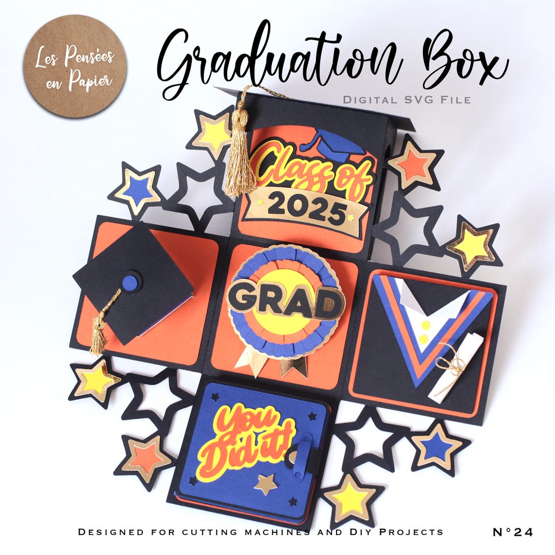 GRADUATION Box - 3D SVG | Instant Download | Grad Explosion Box ...