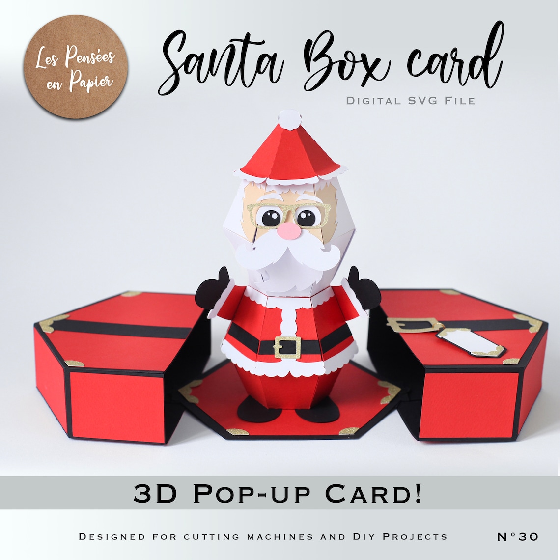 SANTA BOX Card SVG Instant Download Svg Project for - Etsy Denmark