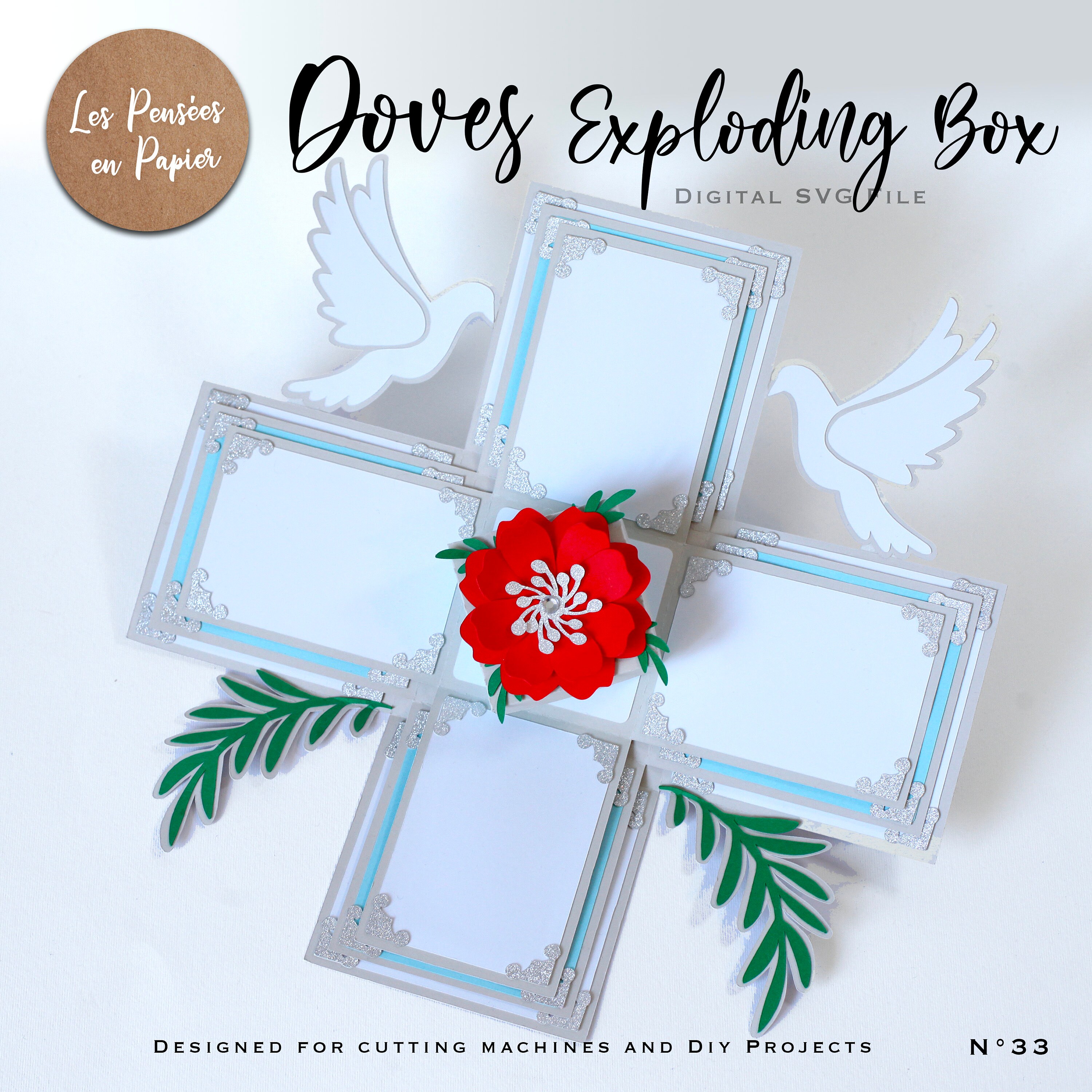 DOVES EXPLODING Box SVG Instant Download Svg Project for - Etsy España