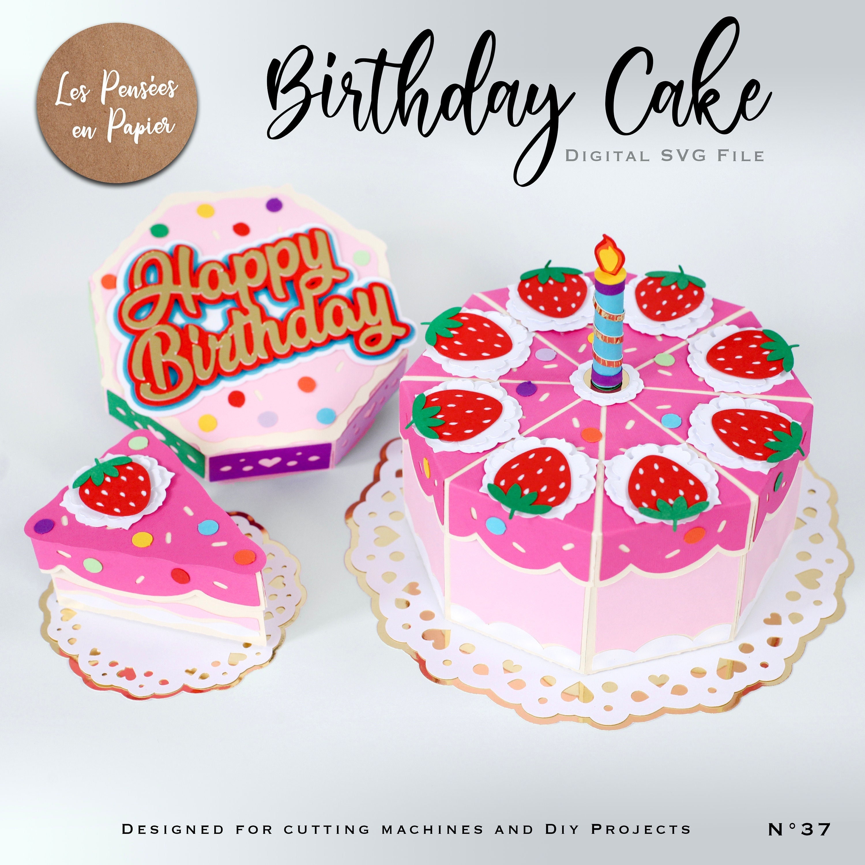 BIRTHDAY CAKE 3D SVG Explosion Box Instant Download | Etsy UK