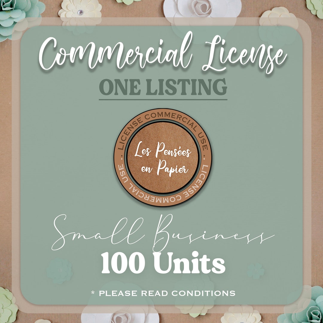 COMMERCIAL LICENSE for 100 Items – One Svg Project Use Only | File NOT ...