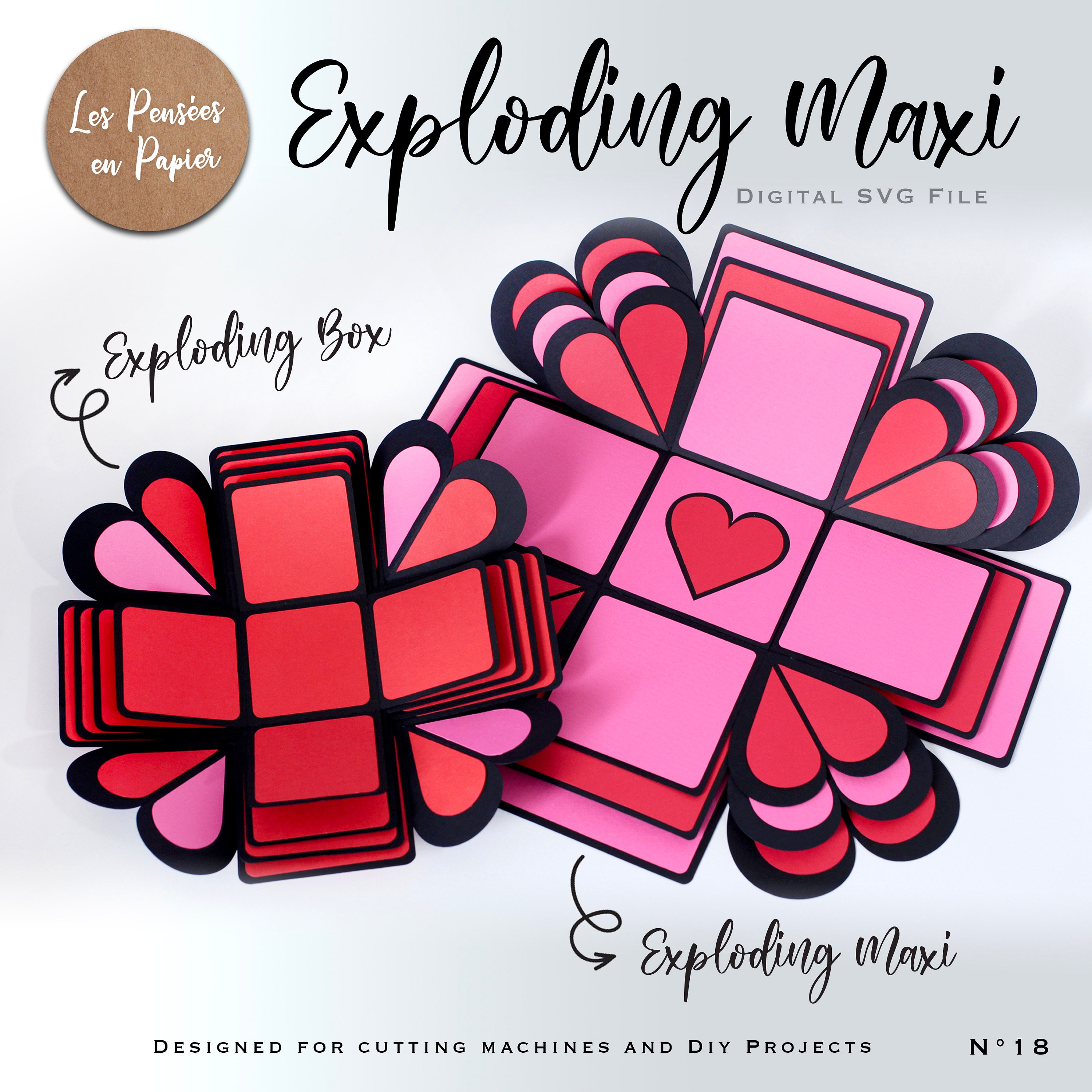 EXPLODING Maxi - 3D SVG | Instant Download | Explosion Box Jumbo Size ...