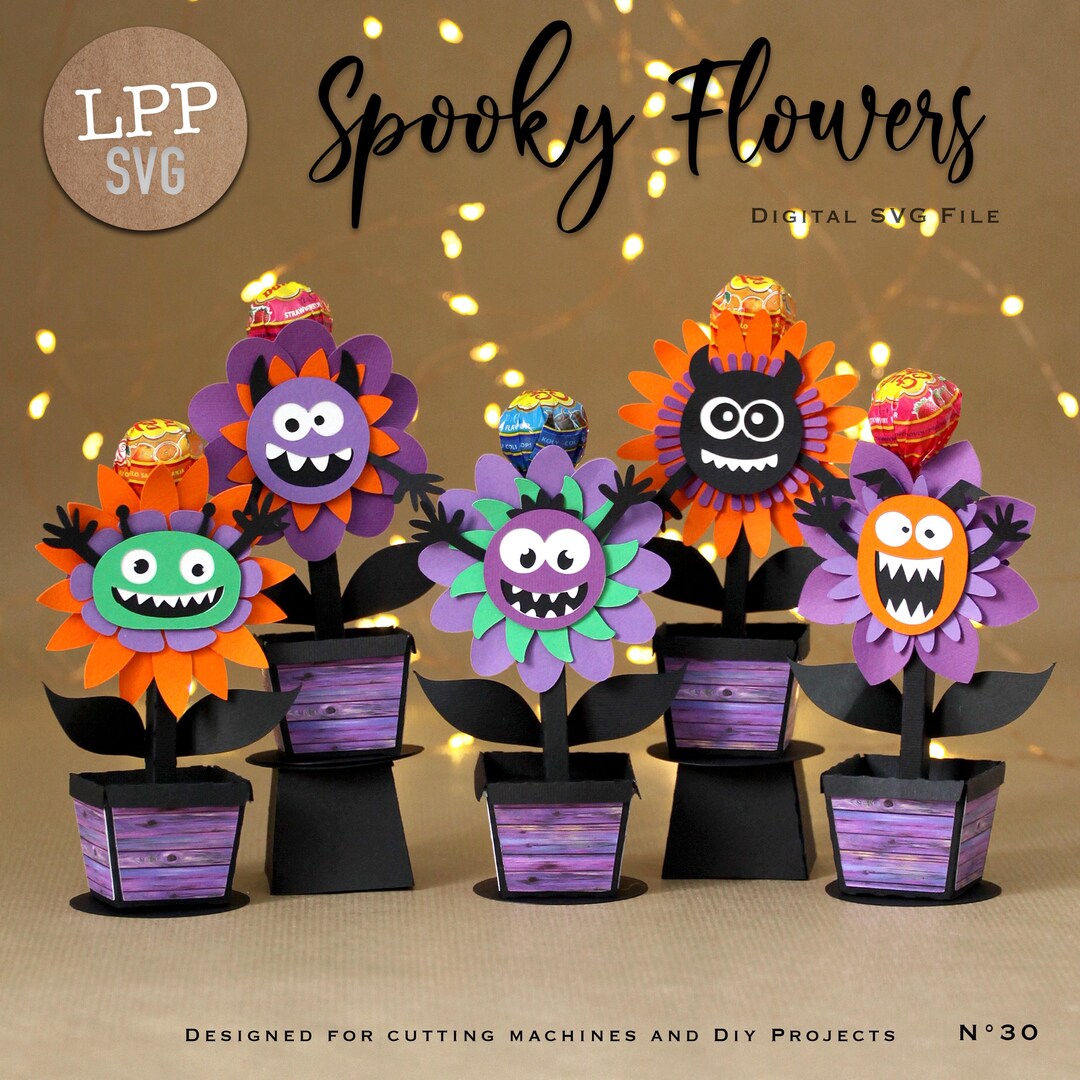 SPOOKY Flowers - 3D SVG | Instant Download | Halloween | Project for ...