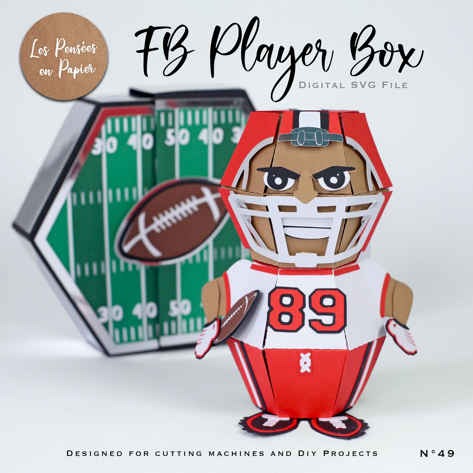 FB Player Box - 3D SVG | Instant Download | Football Pop-up Card ...