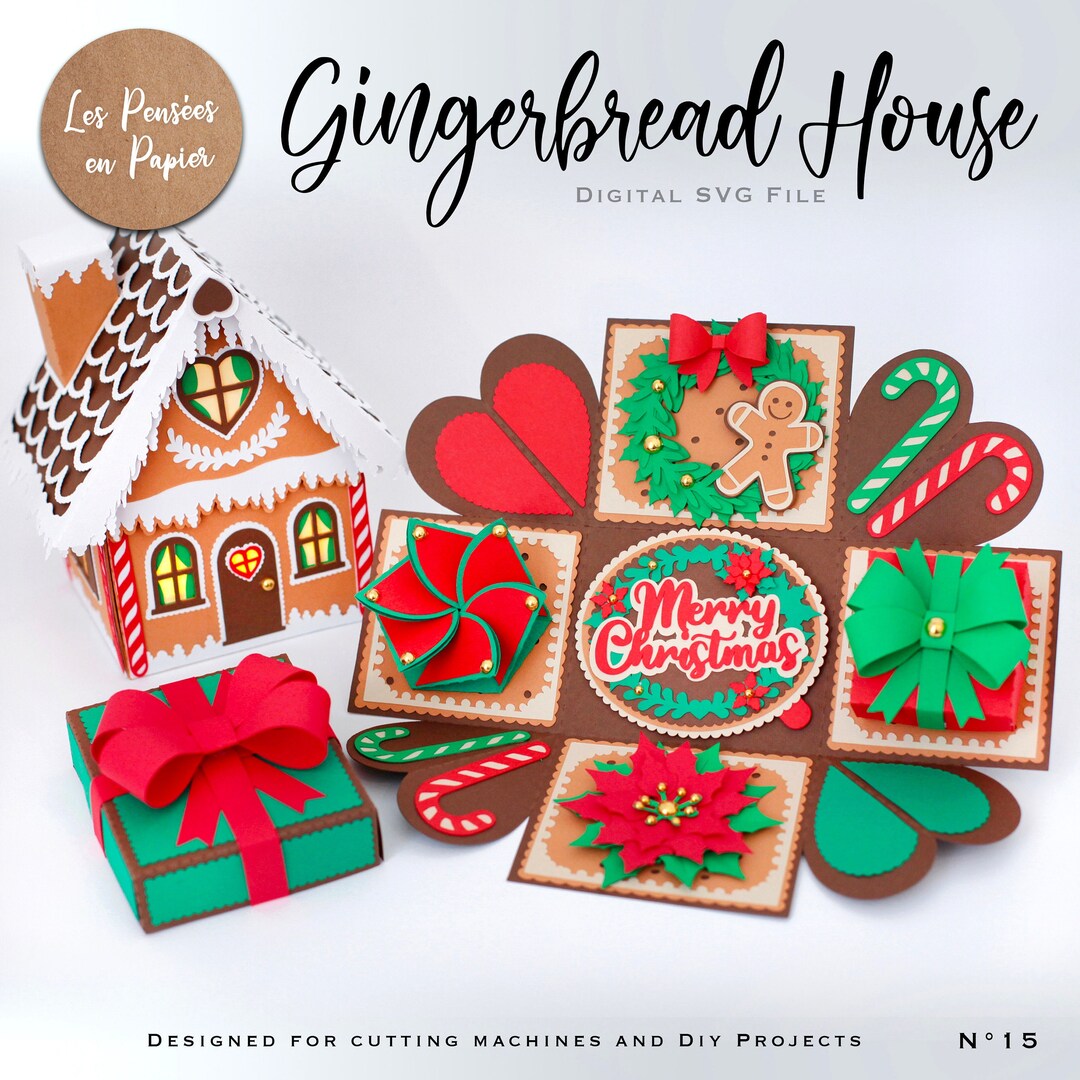 GINGERBREAD House - 3D SVG | Instant Download | Christmas Explosion Box ...
