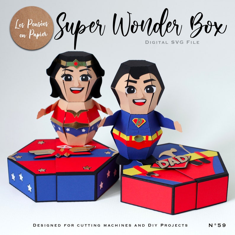 40%OFF | Wonder Mom + Super Dad - 3D SVG | Instant Download | Pop-up ...