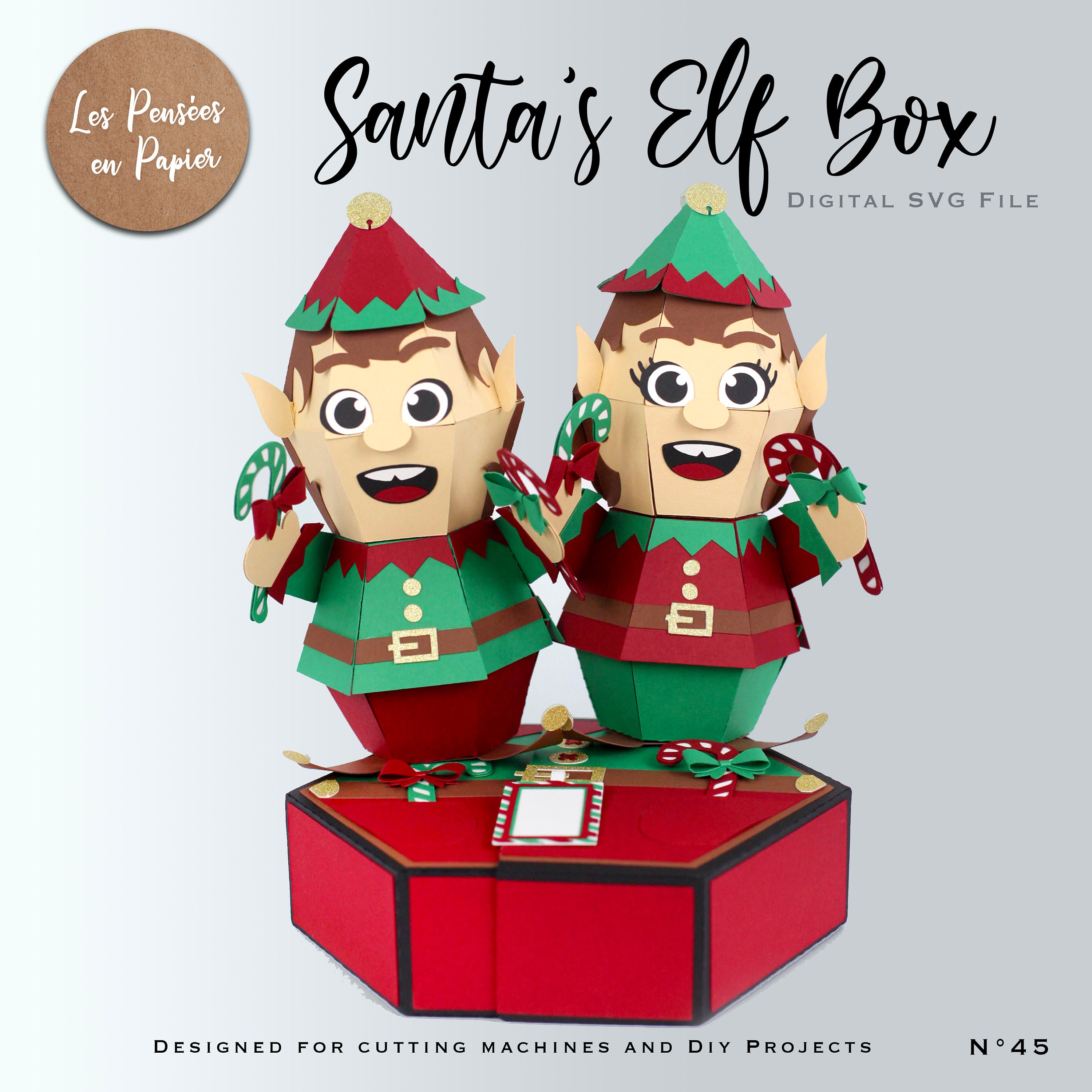 SANTA'S Elf Box Card - 3D SVG | Instant Download | Christmas Pop-up ...