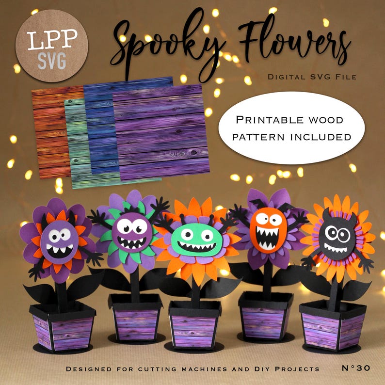 SPOOKY Flowers - 3D SVG | Instant Download | Halloween | Project for ...