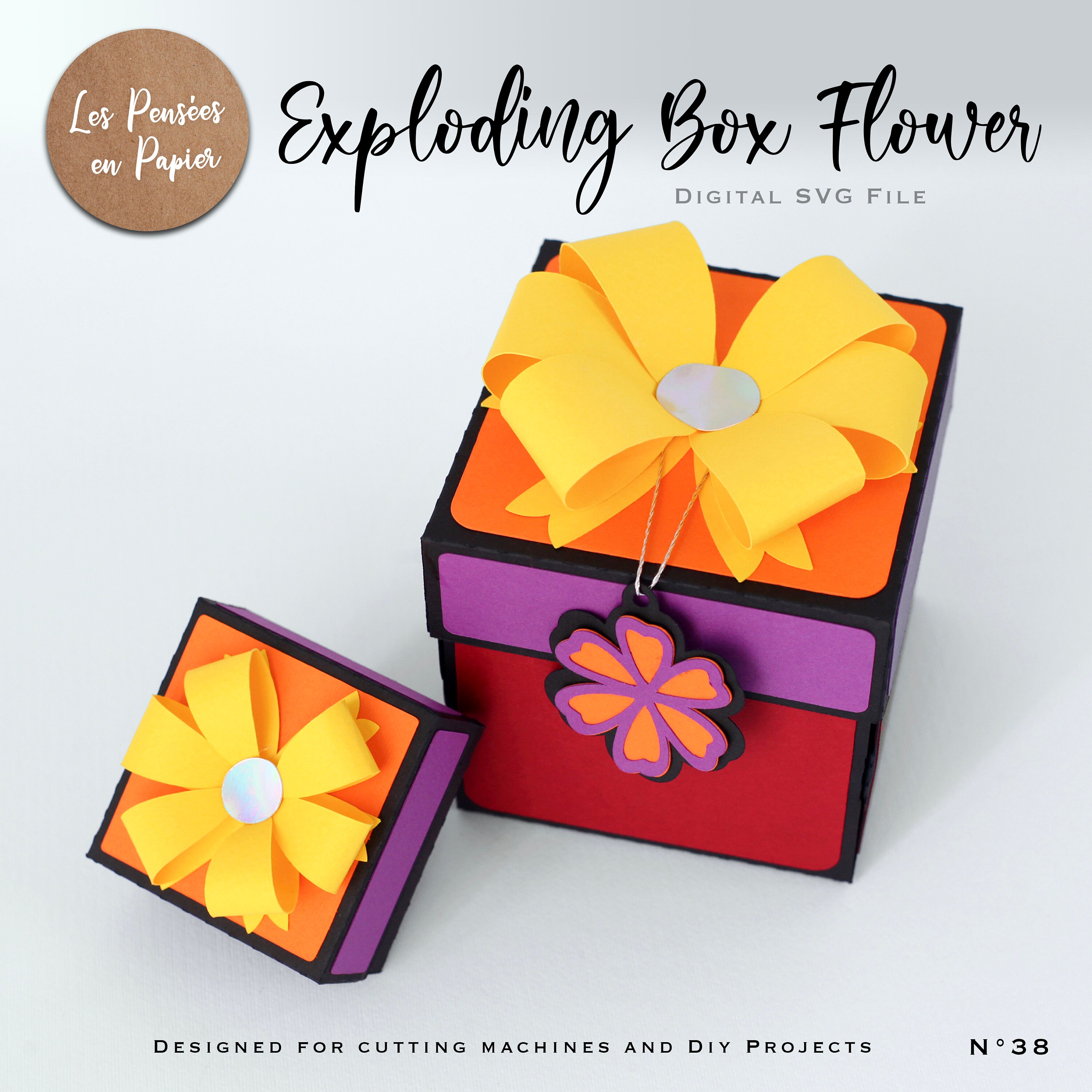 EXPLODING Box FLOWER SVG Classic Collection Instant - Etsy